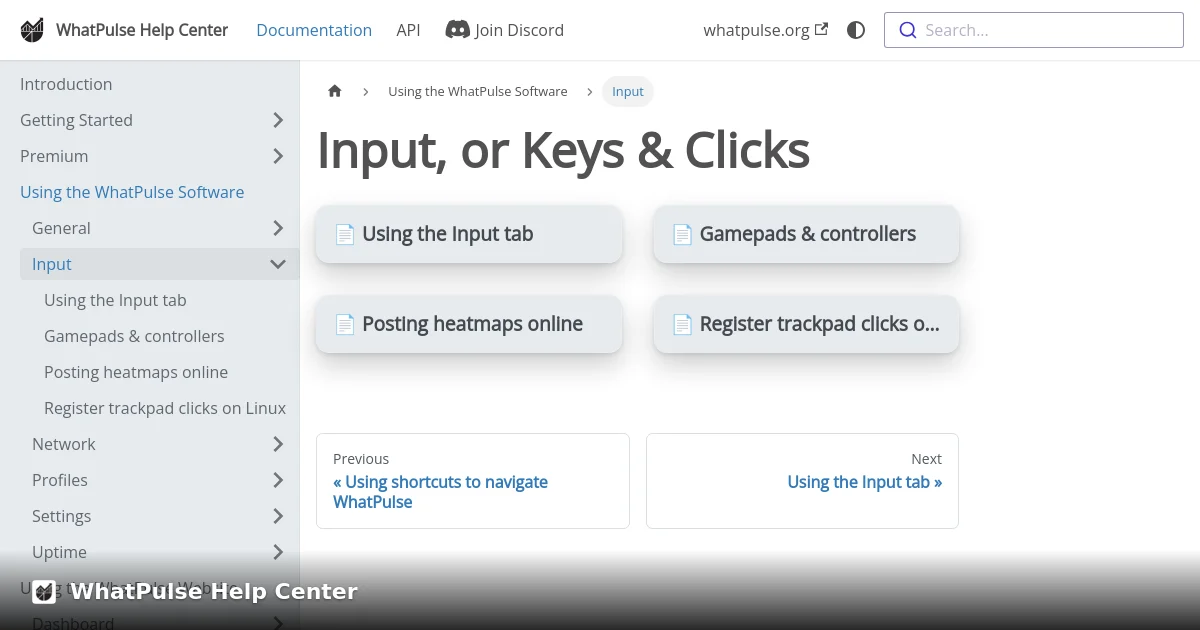 Input, or Keys & Clicks | WhatPulse Help Center